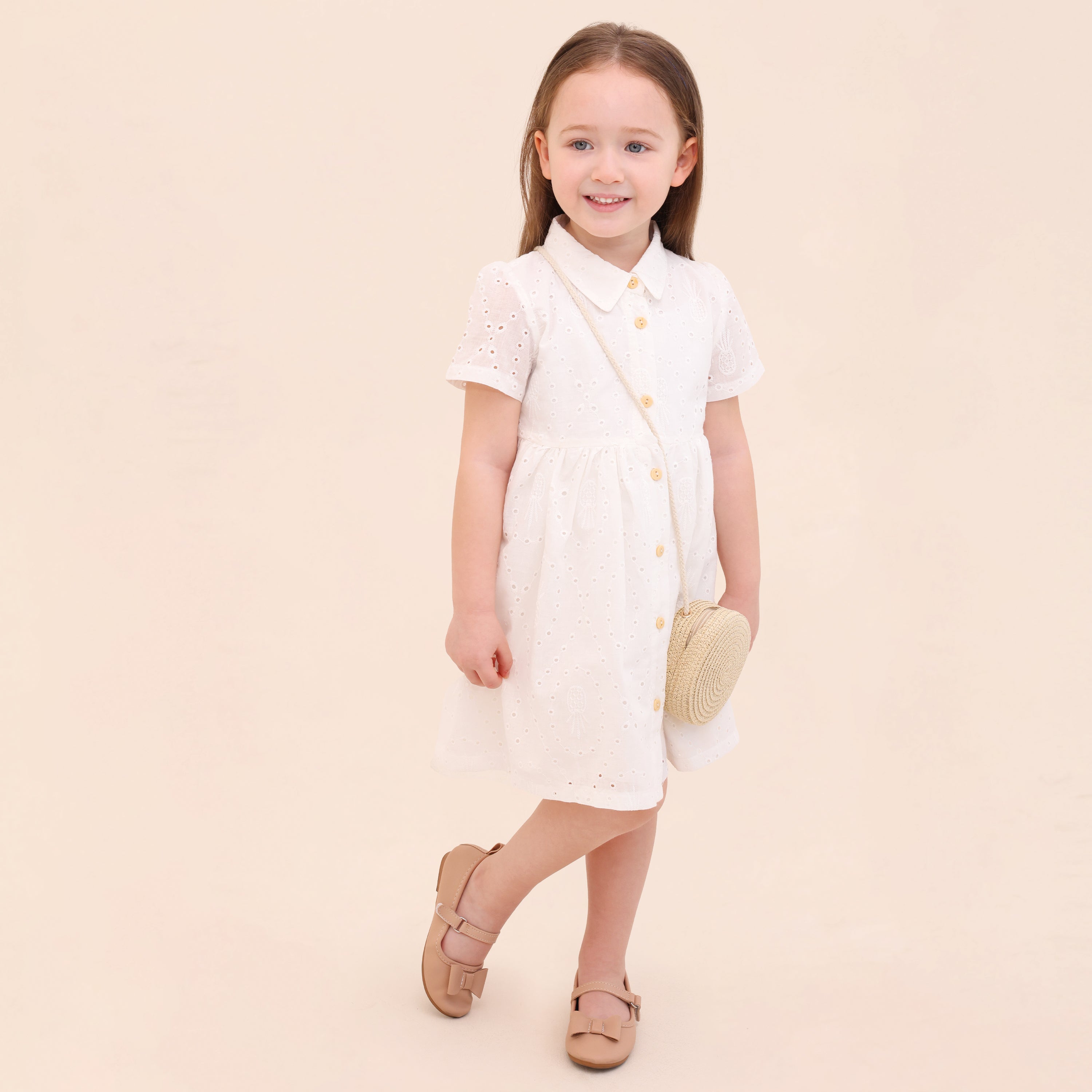 Lilax Yaka Detaylı Elbise ( 2-5 Yaş )